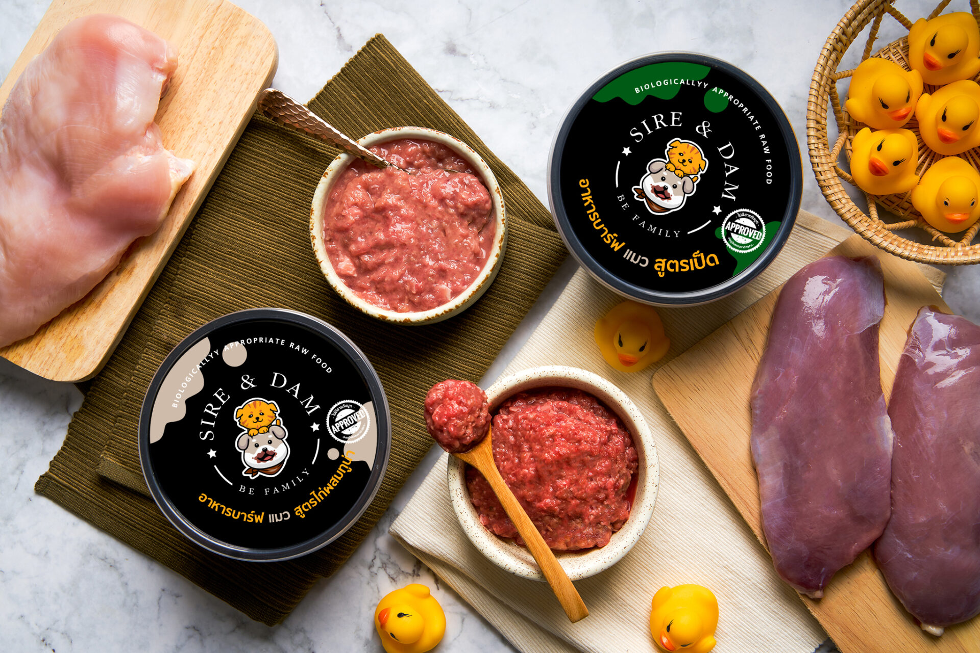 อาหาร บาร์ฟแมว - Sire and Dam อาหารบาร์ฟ แมว สุนัข เพื่อสุขภาพ